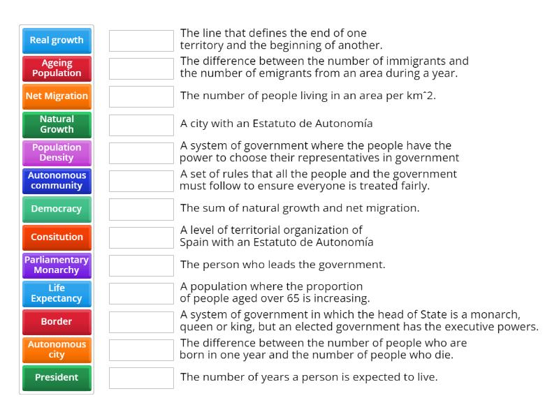 Chapter 7 - Population - Match up