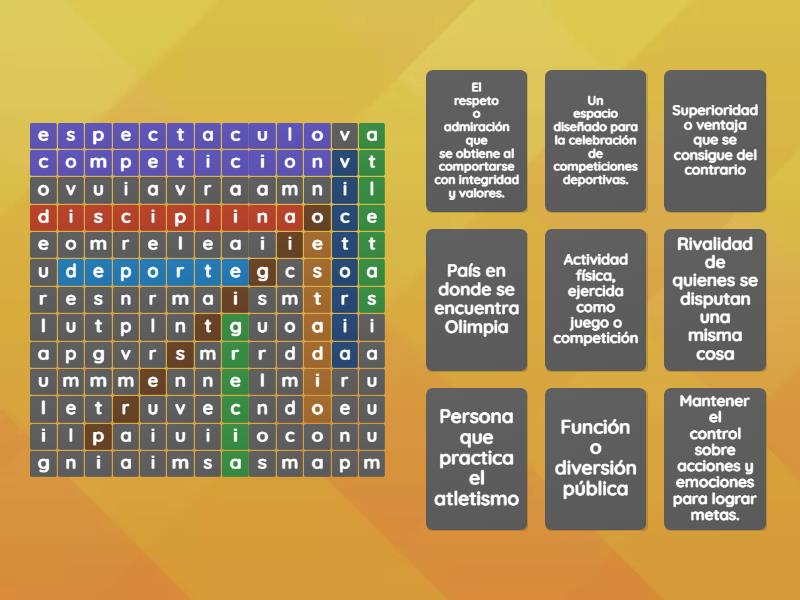 Olimpia, la cuna de los Juegos Olimpicos - Wordsearch