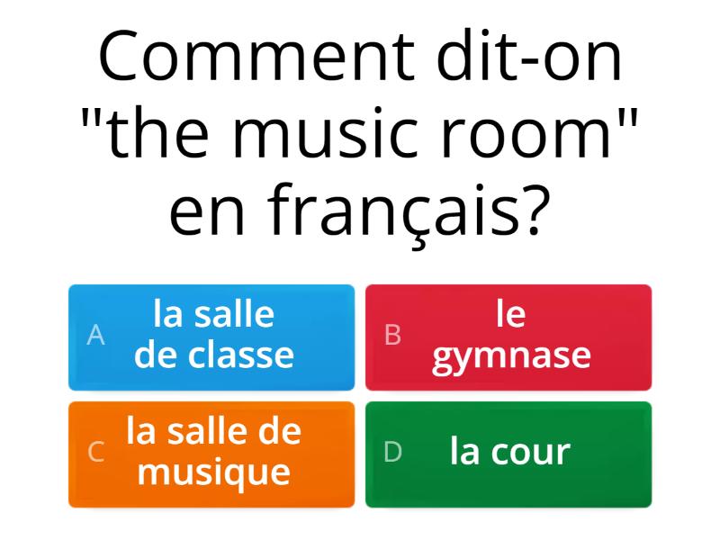 Les salles de l'école - Quiz