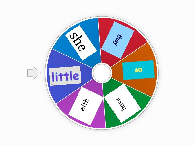 sight word - Spin the wheel