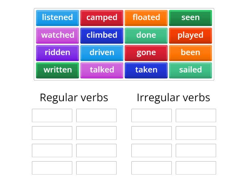 classifying the verbs - Group sort