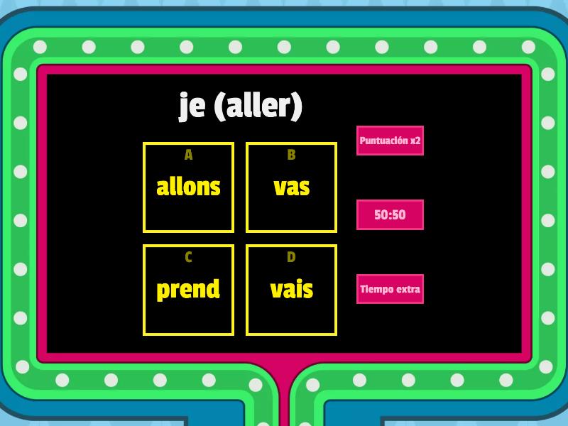 Verbe aller et prendre - Gameshow quiz