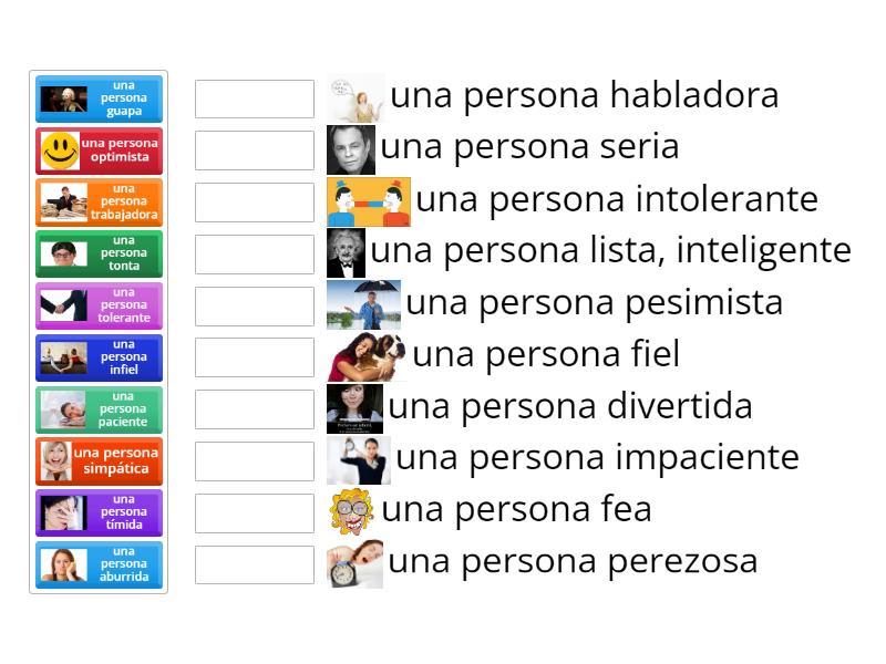 Adjetivos personalidad - Match up