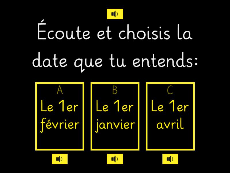 Les dates - A1 - Quiz