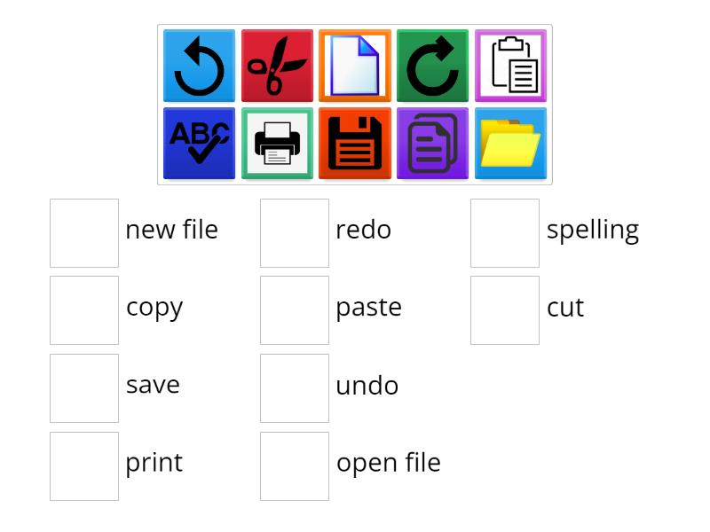 match the icons to words - Match up