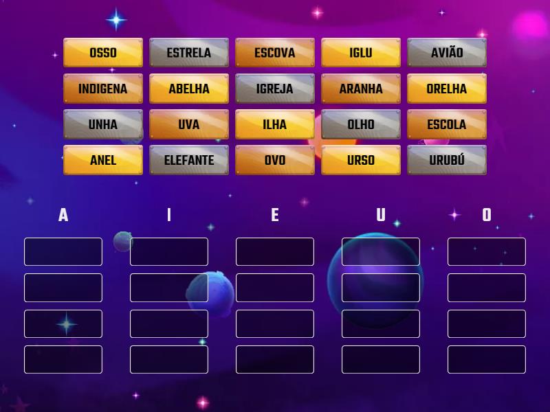 Jogo das VOGAIS - Group sort