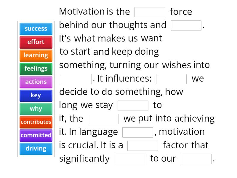 Motivation - Complete the sentence