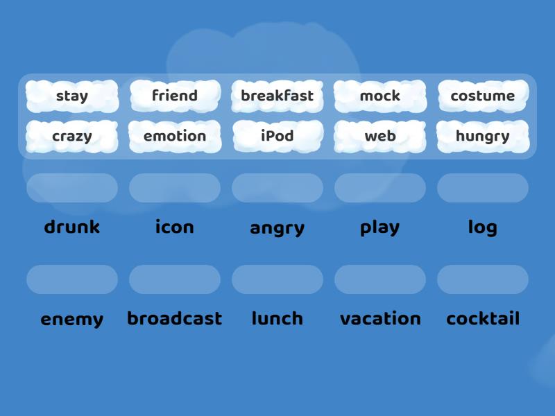 Create your own portmanteau words - Match up