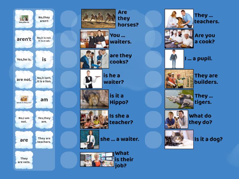 Verb to be and jobs - Match up