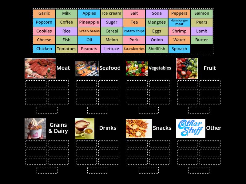 Unit 9: Food Categories - Group sort