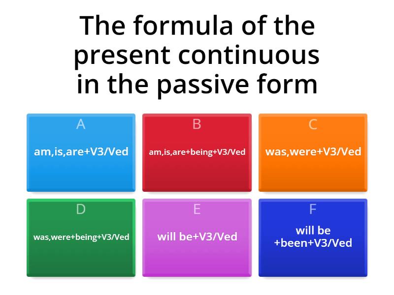 Passive voice:Present continuous - Quiz