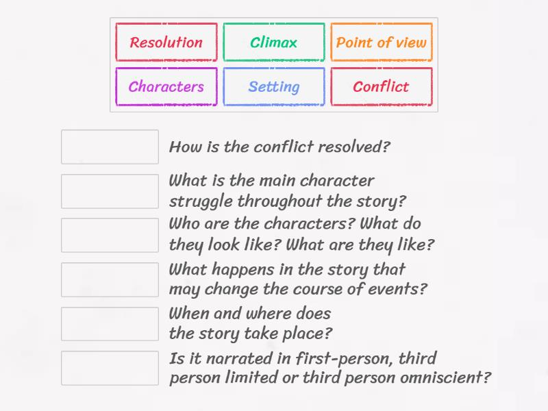 How to organize a short story - Match up