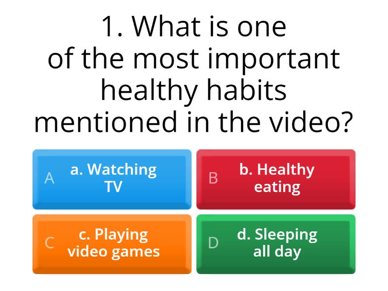 KEEPING HEALTHY - Quiz