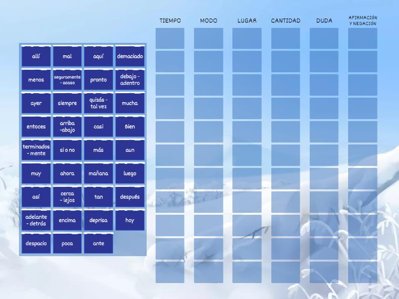 ADVERBIOS - Group sort