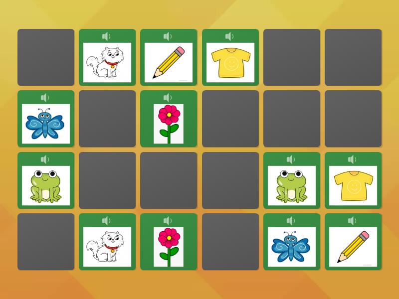 Pippa and Pop Bingo unit 1 - objects - Parejas