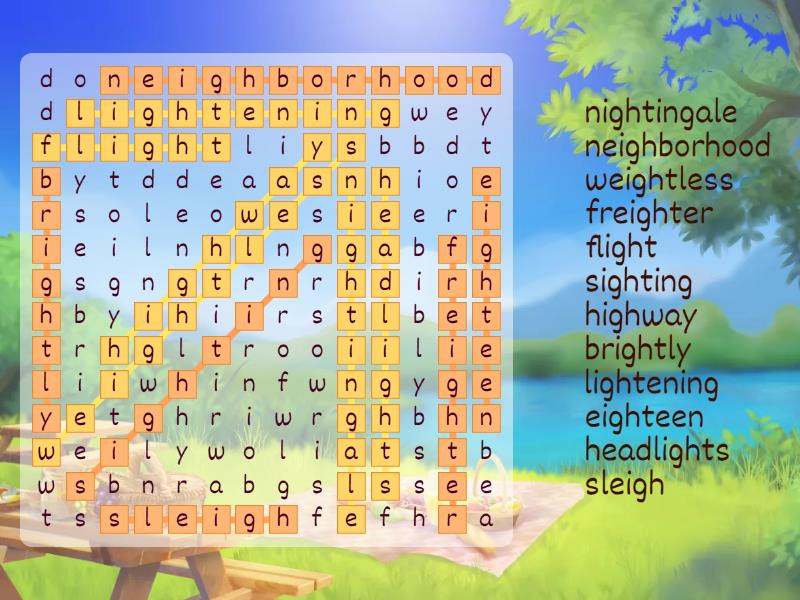 Wilson 11.5 Crossword igh/eigh - Wordsearch