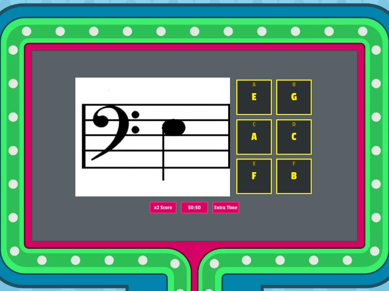 Bass Clef notes - Gameshow quiz