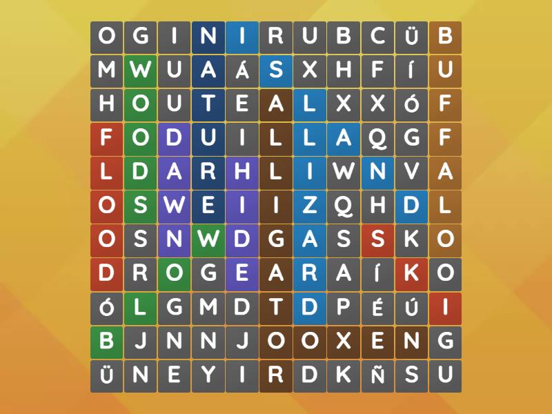 5th grade, unit 5 - Wordsearch