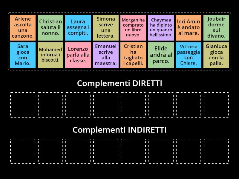 Complementi diretti e indiretti - Group sort