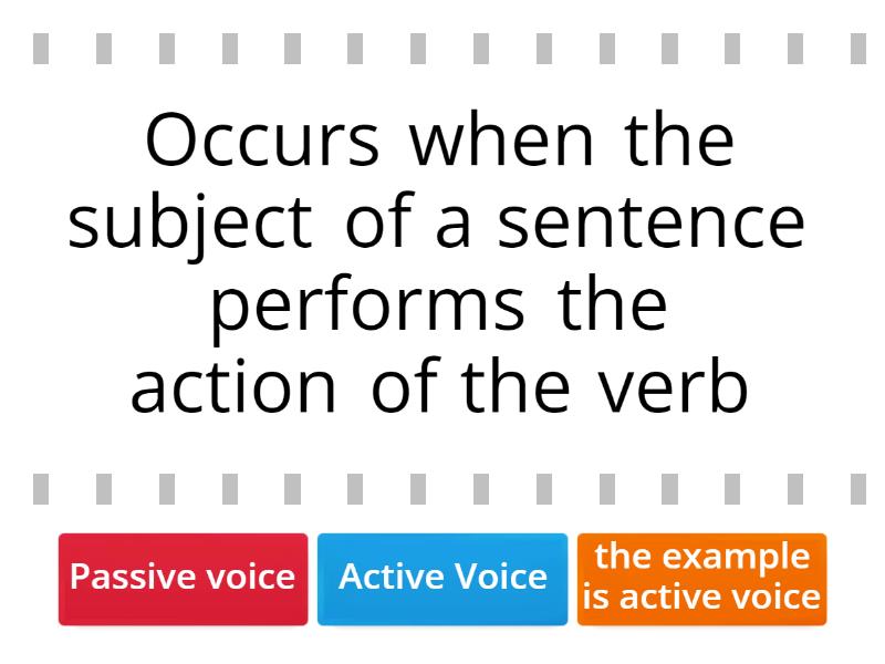 Active or passive voice? - Find the match