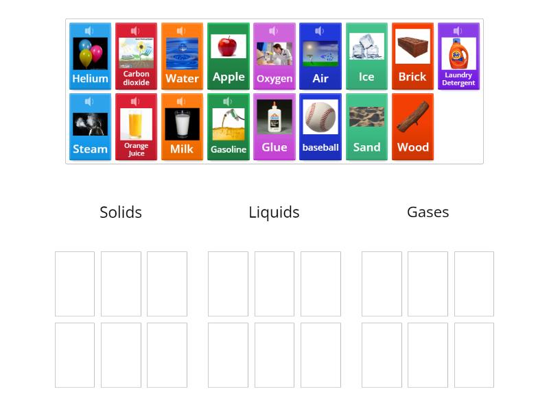 W4_4TH Solids, Liquids and Gases - Group sort