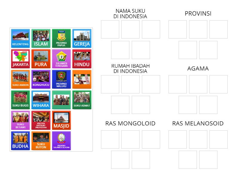 GAMES PPKN (HARMONI KEBERAGAMAN SARA) BY SANTI, S.Pd. - Group sort