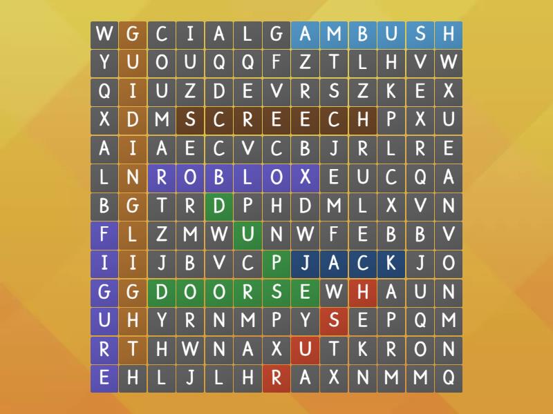 doors roblox - Wordsearch