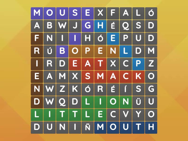 The lion and the mouse - Wordsearch