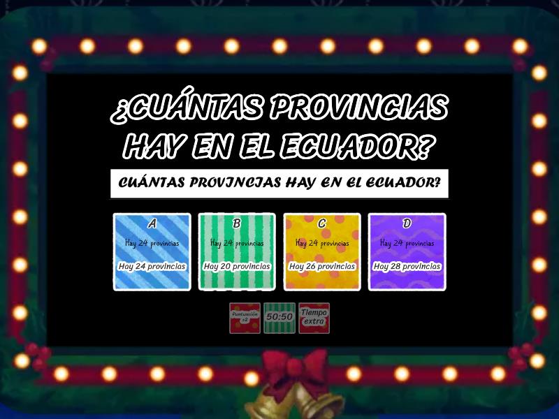 Provincias del Ecuador - Gameshow quiz