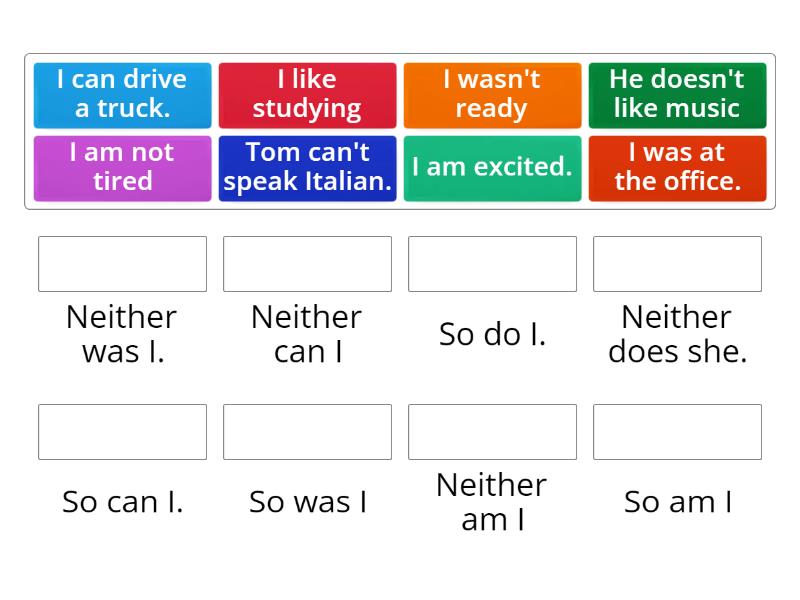 So / Neither - Match up