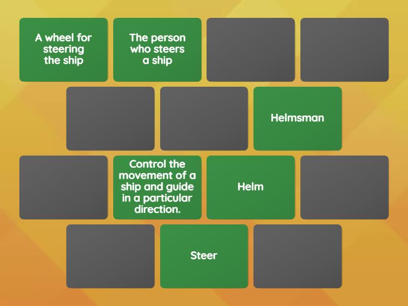 Standard Wheel Orders Vocabulary - Matching pairs