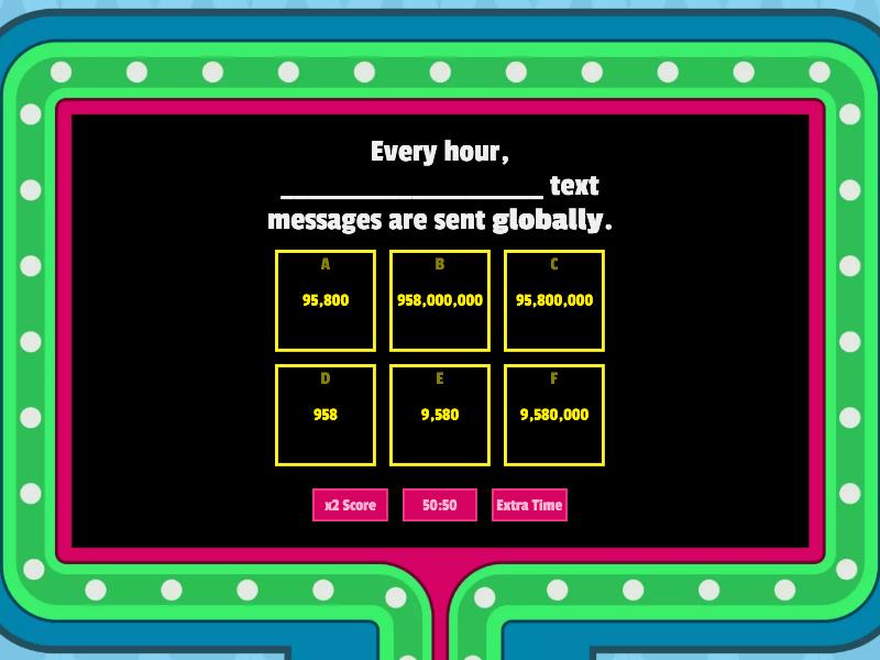 G9 Quiz time - Gameshow quiz