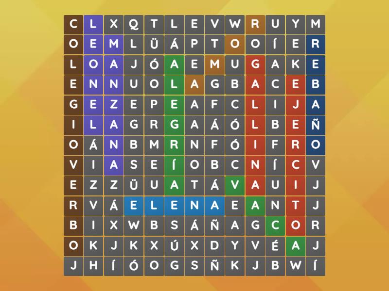 Sustantivos comunes y propios - Sopa de letras