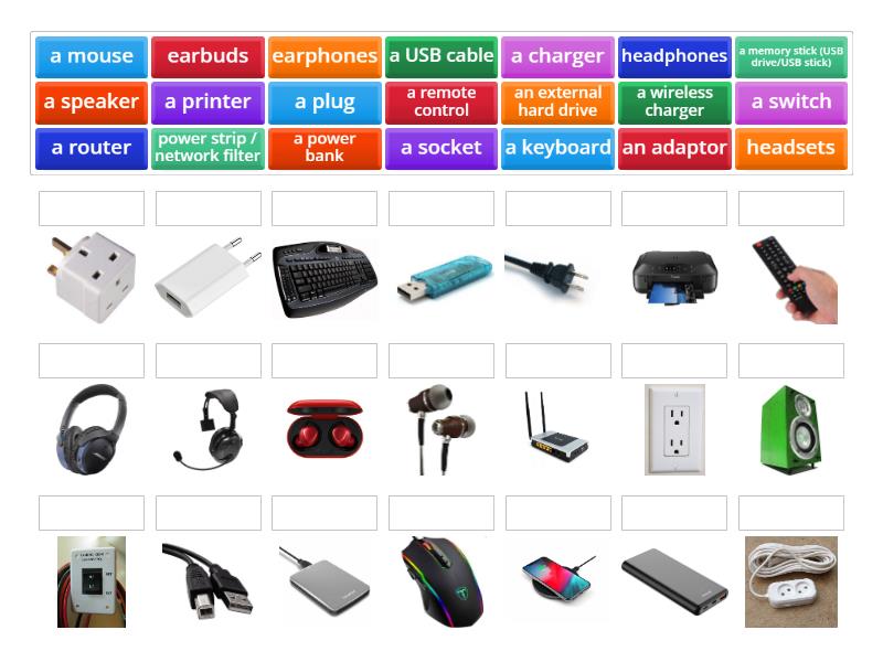 Electronic devices (nouns) - Match up