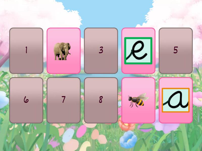 Juego de memoria de las vocales - Matching pairs