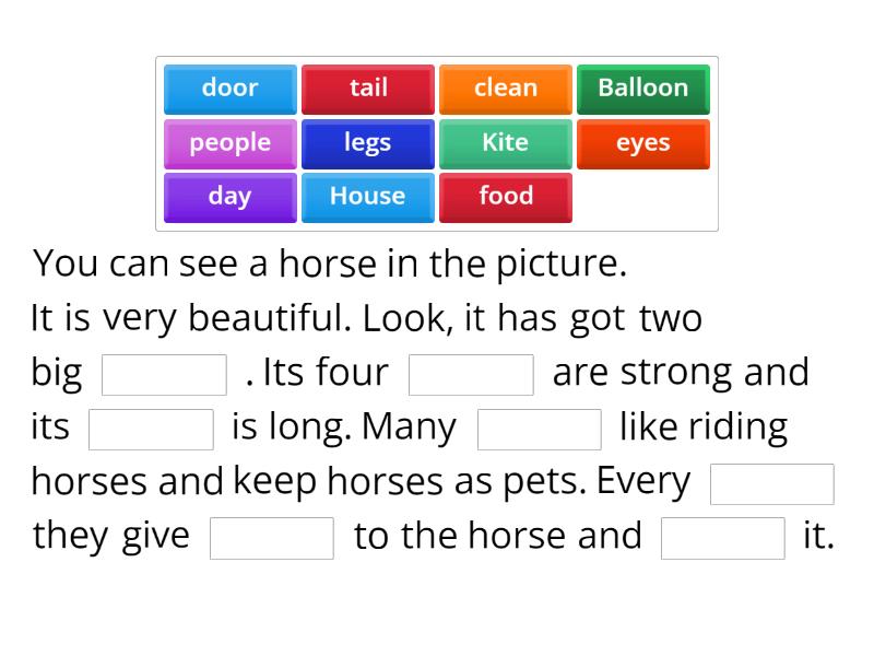 A horse - Complete the sentence