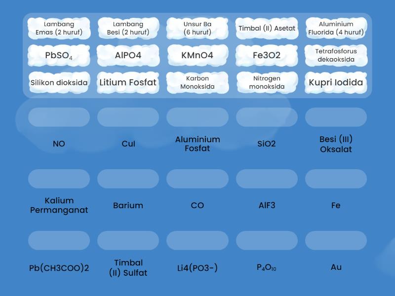 Tata Nama Senyawa Kimia Sederhana2 - Match up