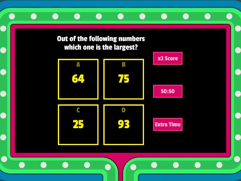 Order Whole Numbers Quiz - Gameshow quiz