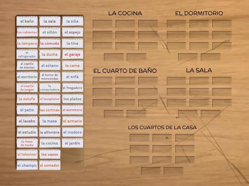 2B - Vocabulario de la casa # 2 - Group sort