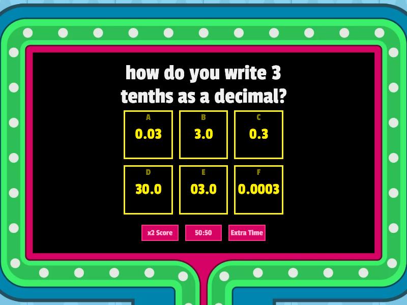 math - Gameshow quiz