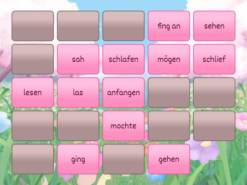 Unregelmässige Verben im Präteritum - Findet das passende Verbpaar ...