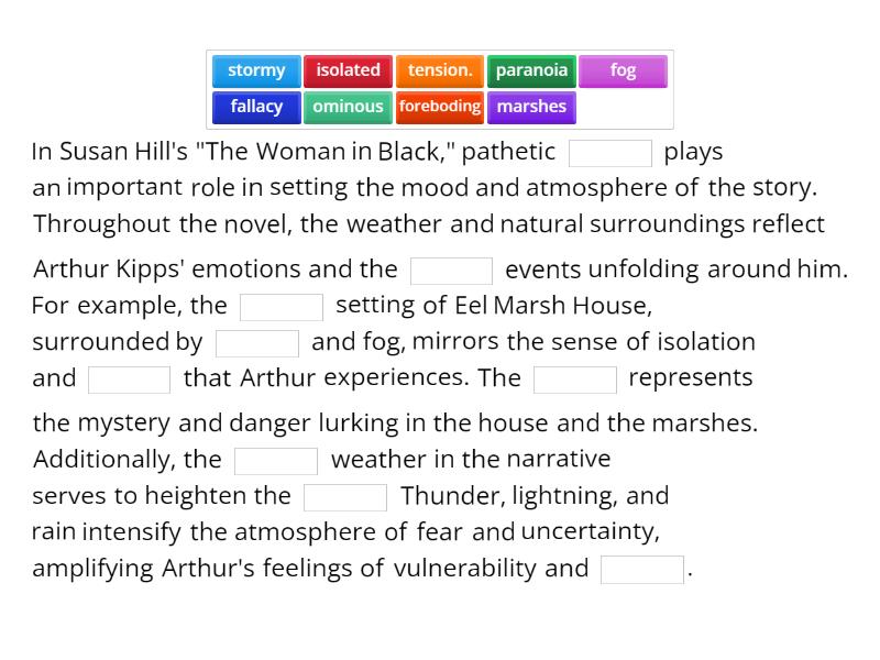Pathetic Fallacy in Woman In Black - Complete the sentence