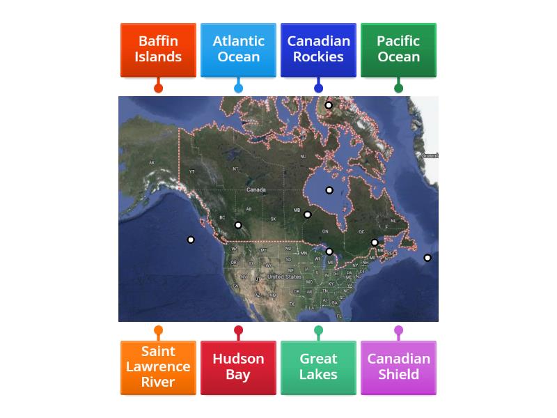 Canadian Physical Features 1 - Labelled diagram