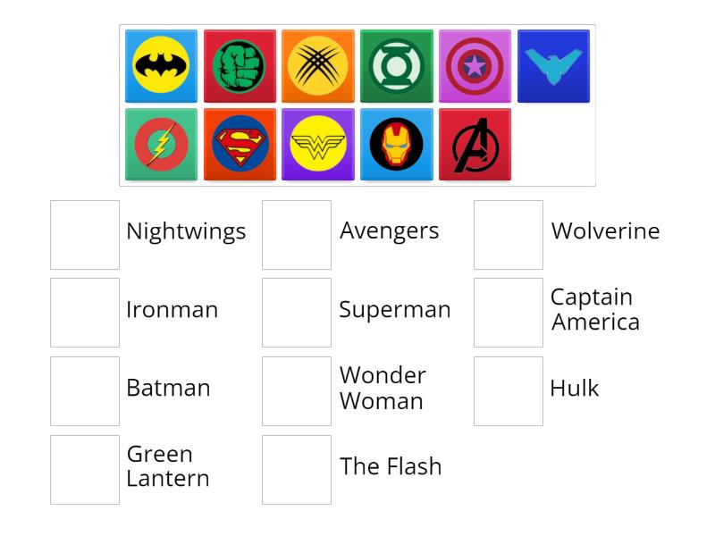 Match The Superheroes - Match up
