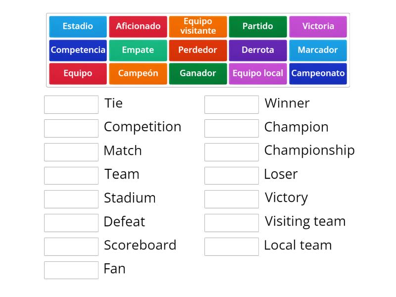 Sp. 4 U.6 Vocabulario Los Deportes - Match up