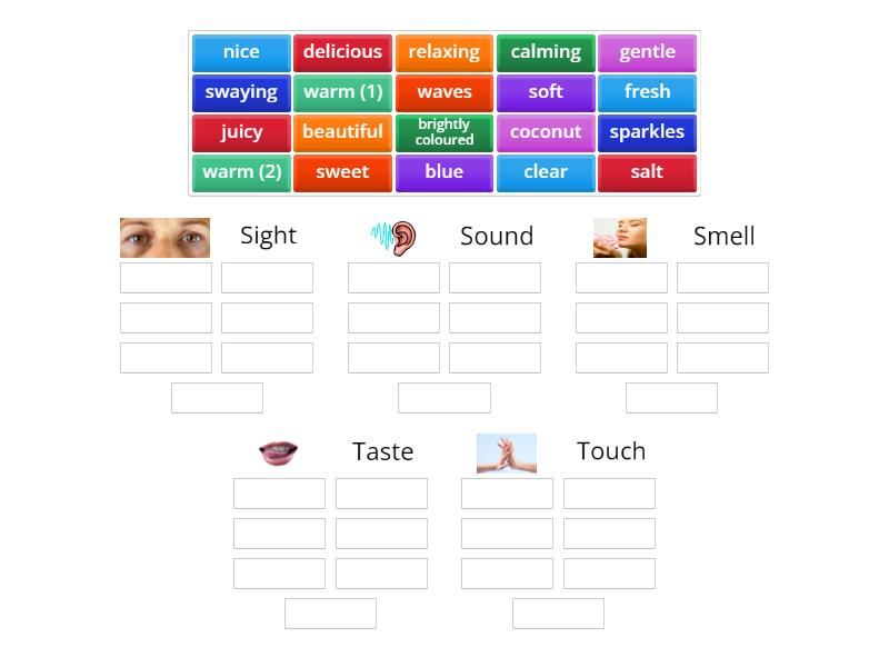Sensory words - Group sort