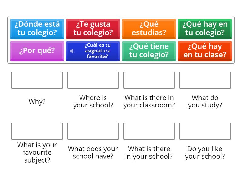 Mi colegio - questions - Match up
