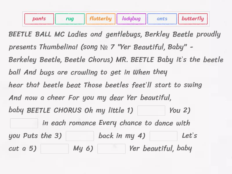 08.2 Thumbelina (2) - Complete the sentence