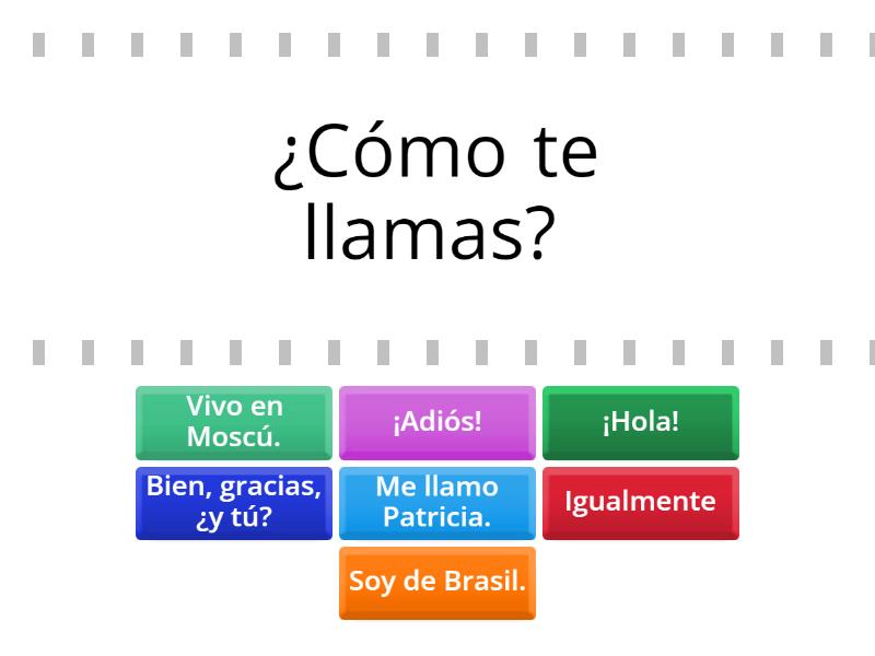 ¿Cómo te llamas? - Find the match