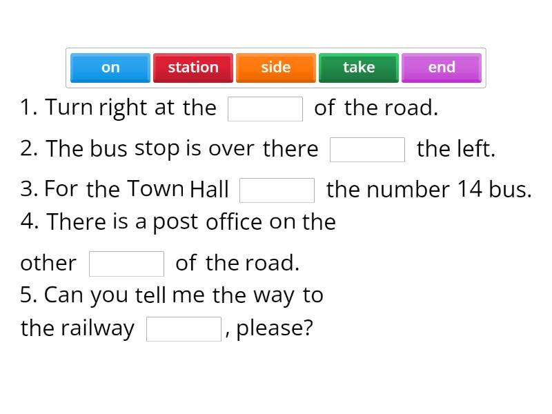 direction - Complete the sentence